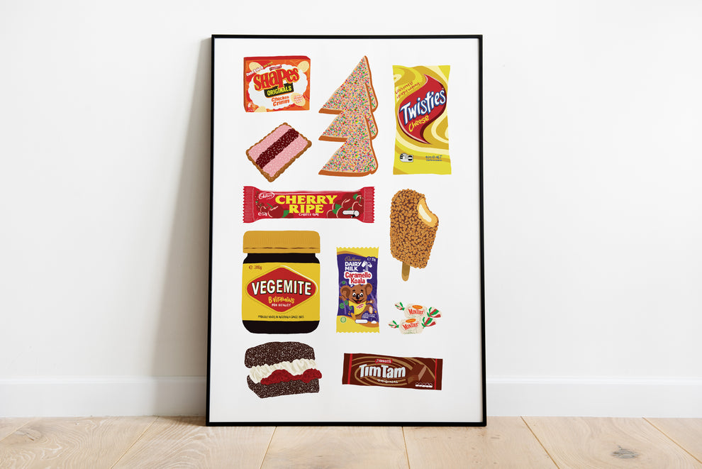 The 'Iconic Aussie Snacks' Print – Tahlia Fursland Designs